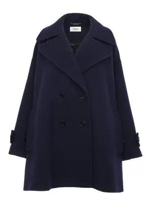 Chloé Double-breasted Button-up Coat - Evening Blue