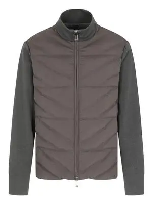 EMPORIO ARMANI Emporio Armani Quilted Panelled Zip-Up Jacket