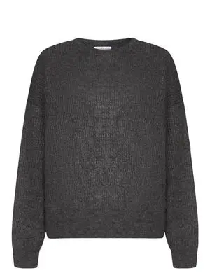 Brunello Cucinelli Mohair-blend Long-sleeved Jumper - Black