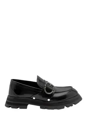 Alexander McQueen Buckle-detailed Slip-on Loafers - Black/silver