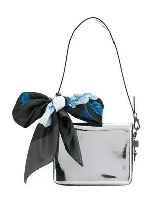 Off-White Mirror Cross-body Bag With Printed Lining And Zip Pocket - Multicolor