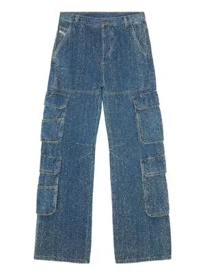 DIESEL® 1996 D-sire Straight-leg Cargo Jeans - Medium Blue