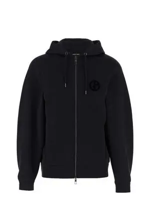 Giorgio Armani Logo Detailed Zip-up Hoodie - No