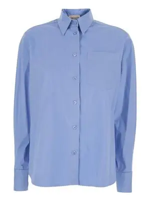 SEMICOUTURE Classic Collar Stretch Shirt - Blue