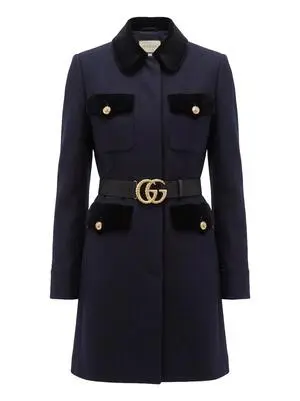 Gucci Lapel Logo Coat - Black