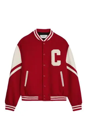Celine Celine Varsity Bomber Jacket Red