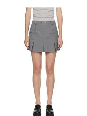 MARISSA CHIARA Belt Loop Pleated Skirt - Grey