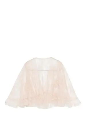 ALBERTA FERRETTI Alberta Ferretti Lace Trimmed Short Sleeve Shirt