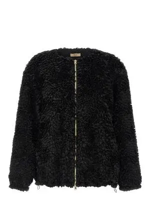 HERNO Herno Textured Ruffle Zip Jacket