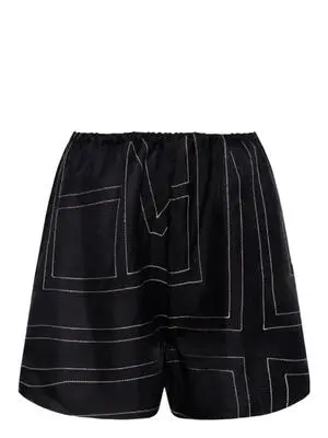 TOTÊME Toteme Geometric Printed Elasticated Waistband Shorts