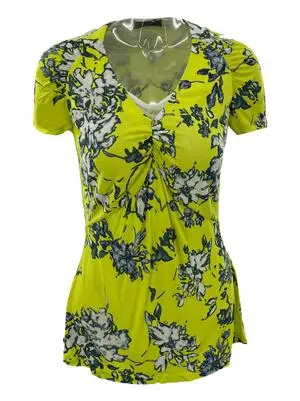 Max Mara Short Sleeve Printed Blouse - Green