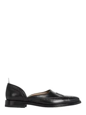 Thom Browne D'orsay Loafers With Brogue Detailing - Black