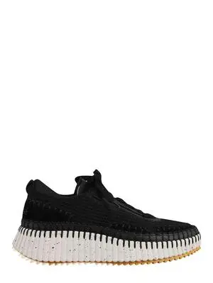Chloé Logo Lace-up Sneakers - Black