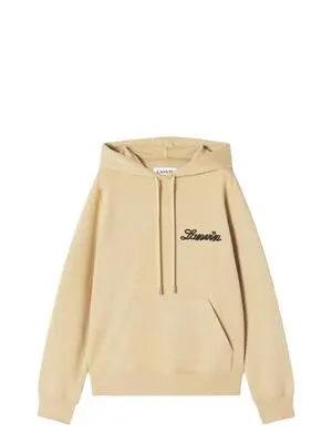 LANVIN Logo Detail Hoodie - Sand