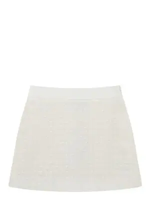 Casablanca Tweed Mini Skirt - Ivory