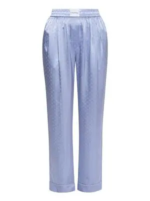 Alexander Wang Silk Jacquard Wide-leg Trousers - Blue