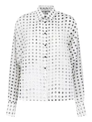Ermanno Scervino Polka Dot Silk Shirt - White
