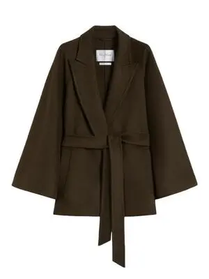 Max Mara Verna Belted Cape Coat - Black