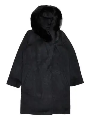 Max Mara Hooded Overcoat - Black