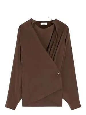LEMAIRE Twisted Pleat Blouse - Brunette