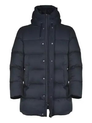 Herno Long-sleeved Hooded Down Jacket - Dark Blue