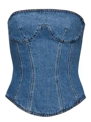 Magda Butrym Strapless Stitch Corset - Blue