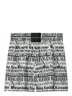 Alexander Wang Newspaper Print Boxer Shorts - White