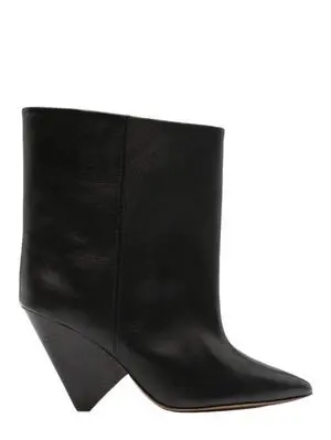 Isabel Marant Étoile Miyako Leather Pointed Toe Boots - Black