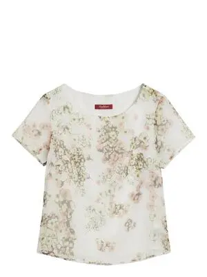 Max Mara Short Sleeve Floral Print Shirt - Gray