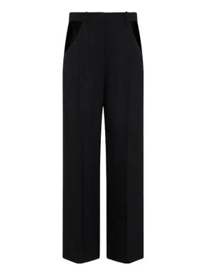 MUGLER Cut-out Wide-leg Trousers - Black