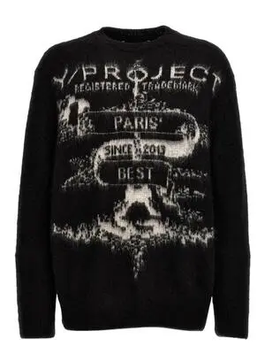 Y/project Round Neck Long Sleeve Sweater - Black