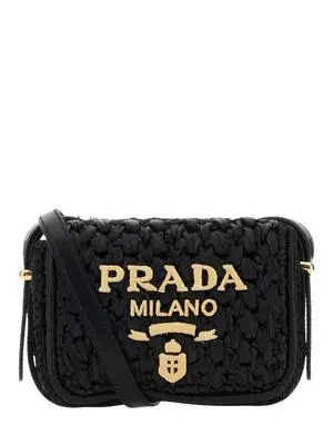 Prada Woven Shoulder Bag - Black