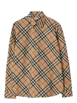 Burberry Long Sleeved Checked Shirt - Sand-colored