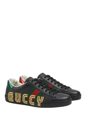Gucci Ace Striped Casual Sneakers - Black