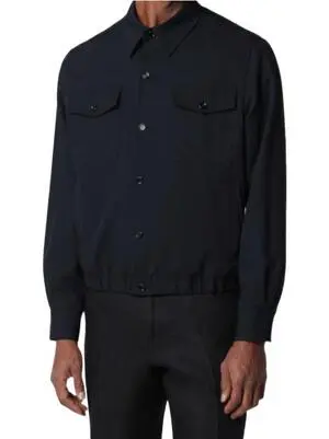 LARDINI Long-sleeved Buttoned Jacket - Blue