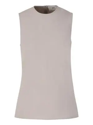 AMI Ami Paris Round Neck Crepe Tank Top