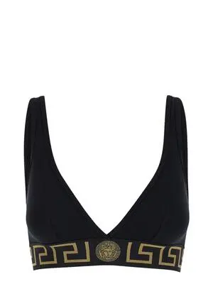 Versace V-neck Sports Bra - Black