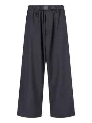 Y3 Logo Print Belted Trousers - Black