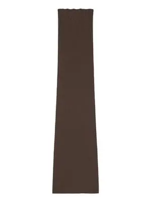Max Mara Ribbed Knit Maxi Skirt - Brown