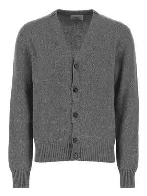 Ami De Coeur V-neck Buttoned Cardigan - Gray