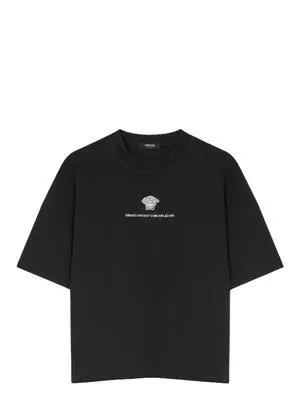 Versace Medusa Milano Embroidered Crewneck T-shirt - Black