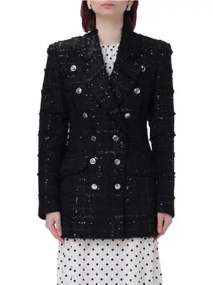 Alessandra Rich Embellished Double Breasted Blazer - Black