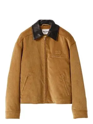 MIU MIU Miu Miu Corduroy Blouson Jacket With Leather Collar