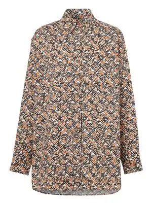 Burberry Burberry Monogram Print Long Sleeve Shirt Multicolor