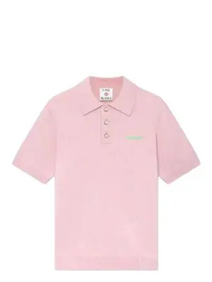 Casablanca Logo Detailed Short-sleeved Polo Shirt - Pink