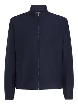 Zegna Zegna High-Neck Zip Jacket Navy Blue