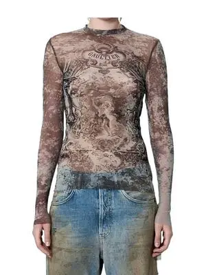 JEAN PAUL GAULTIER Graphic Medallion Mesh Top - Multicolor