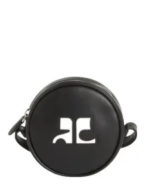 COURREGES Courrèges Logo Patch Zip-up Mini Crossbody Bag - Black