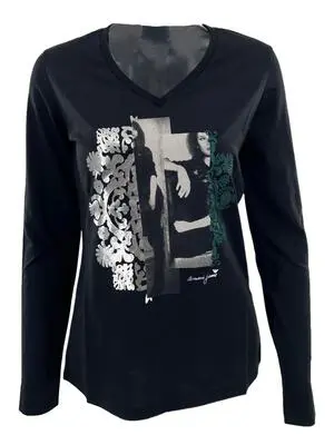 Emporio Armani V-neck Long-sleeve T-shirt - Black