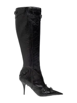 Balenciaga Cagole Heeled Boots - Black